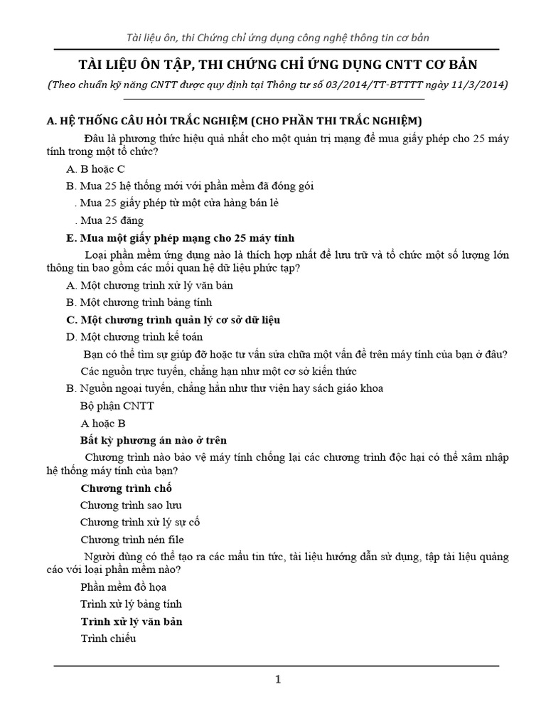 Tai Lieu On Tap | PDF