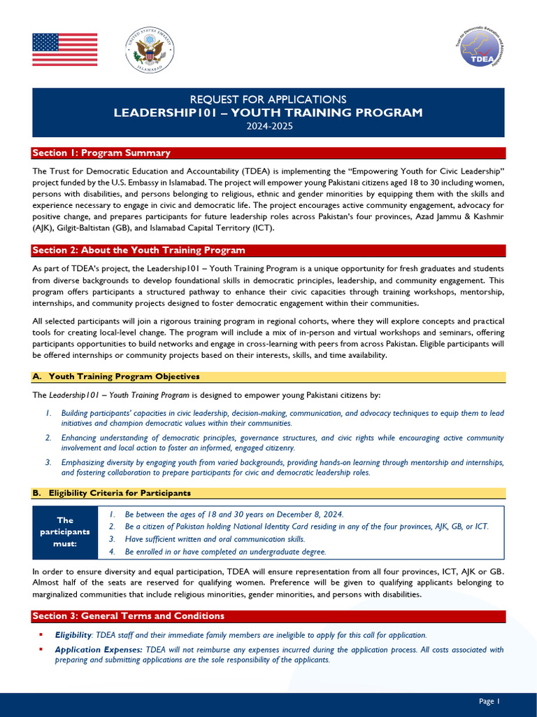 Tdea Eycl Rfa 15112024 Final | PDF | Pakistan | Social Psychology