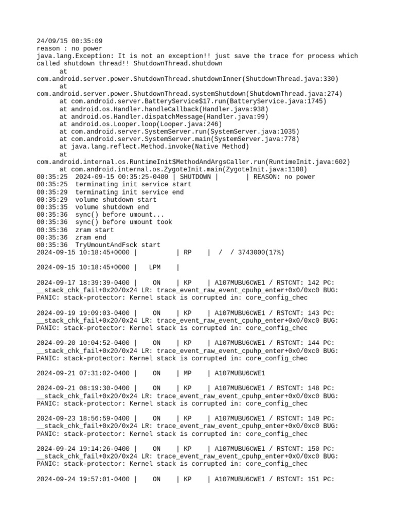 Android Shutdown Log Analysis | PDF | Computer Architecture | Computer Engineering