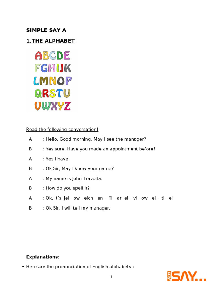 Ii. Simple Say A | PDF | Adverb | Grammar