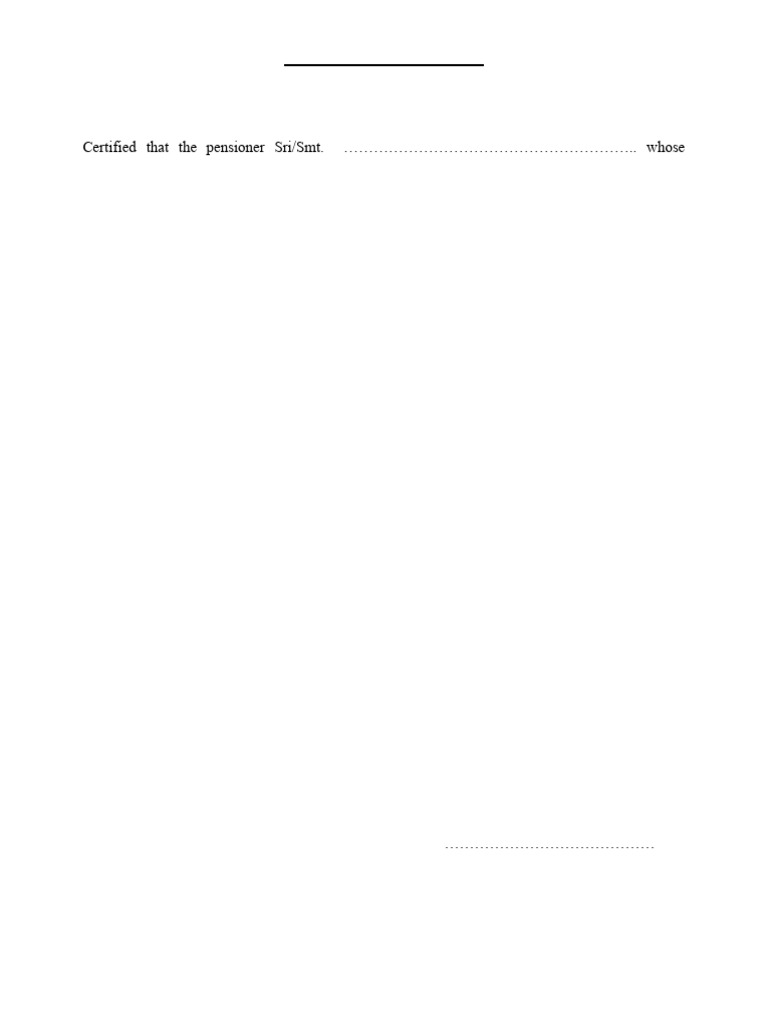 Life Certificate Format | PDF