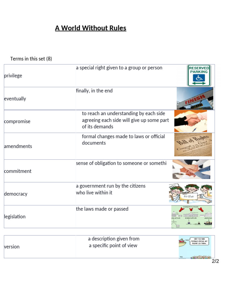 A World Without Rules Vocabulary | PDF