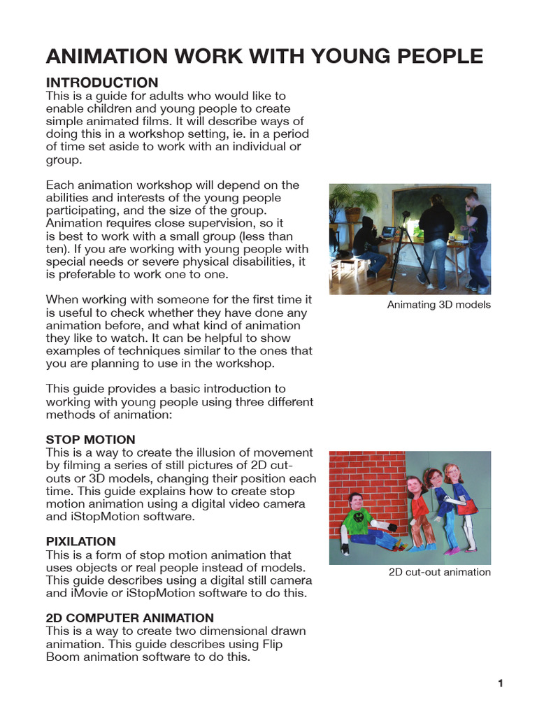 Animation Workshop Guide for Youth | PDF | Lighting | Animation