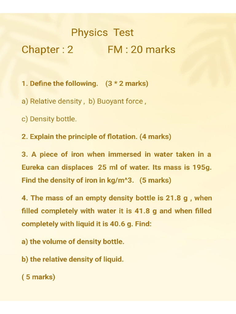 Physics Test - 2 | PDF