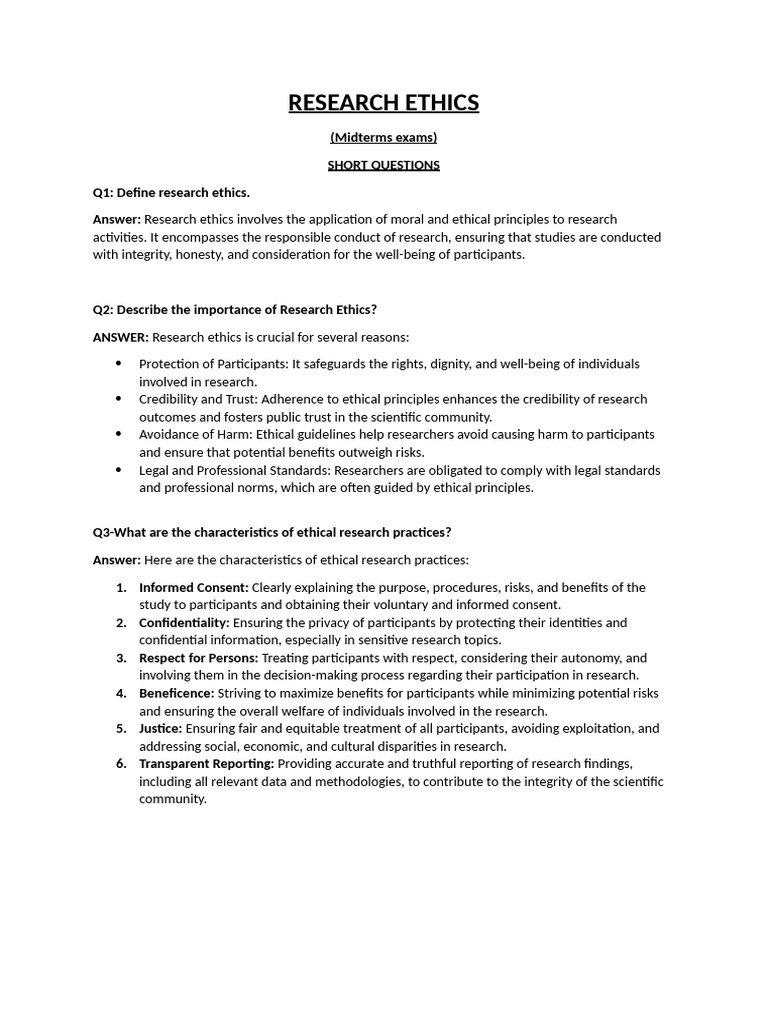 Research Ethics Overview and Guidelines | PDF | Informed Consent ...