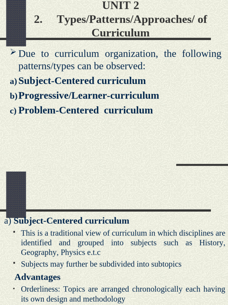 Curriculum Dev-Unit 2 | PDF | Curriculum | Learning