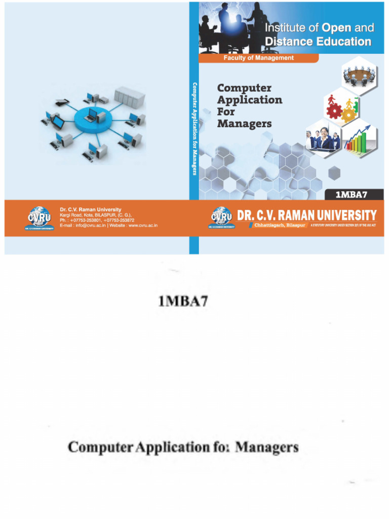 1MBA7 Computer Application For Managers | PDF | Science & Mathematics