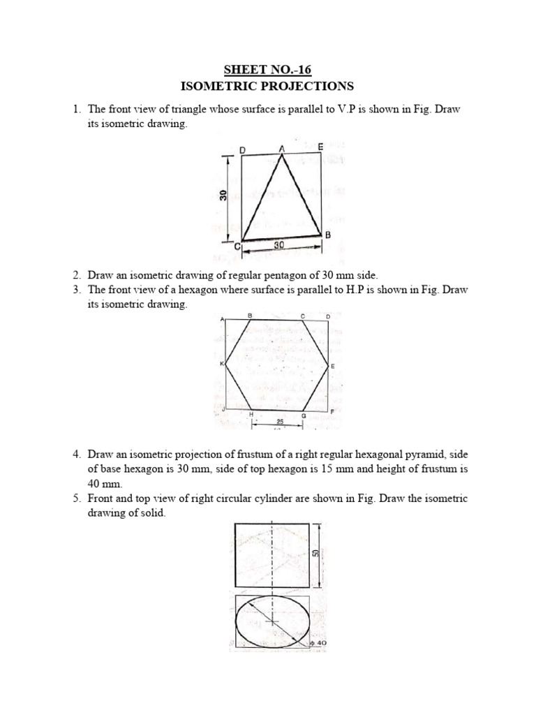 Isometric Projections of Geometric Solids | PDF