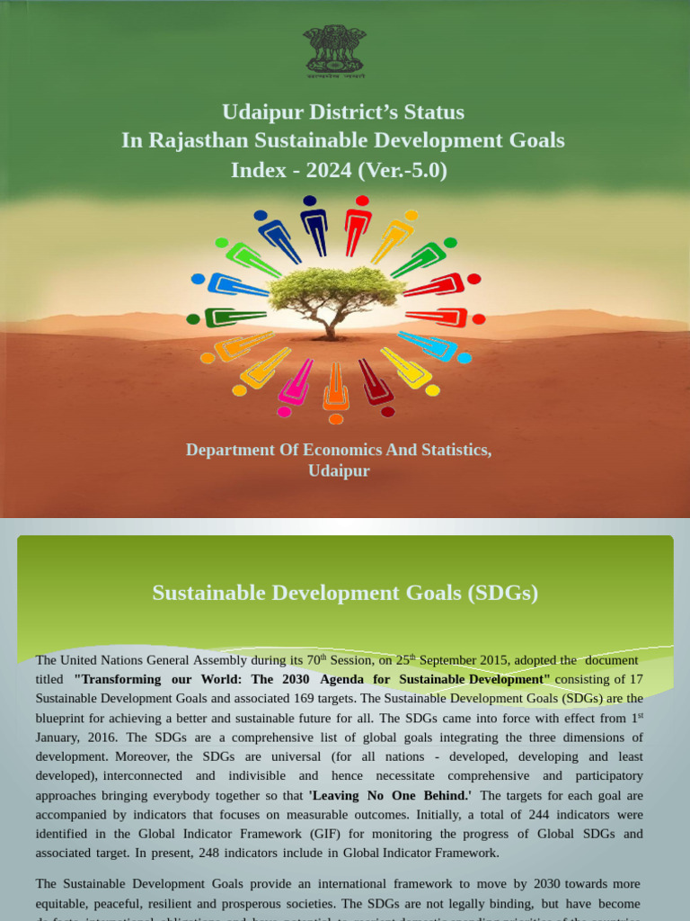 of SDG 2024 - With Colour Editing District Udaipur | PDF | Economy And The Environment ...