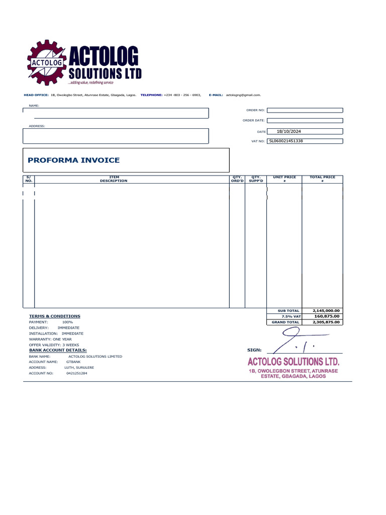 Actlog 30kva Avr To Adsonet | PDF | Accounting | Taxes