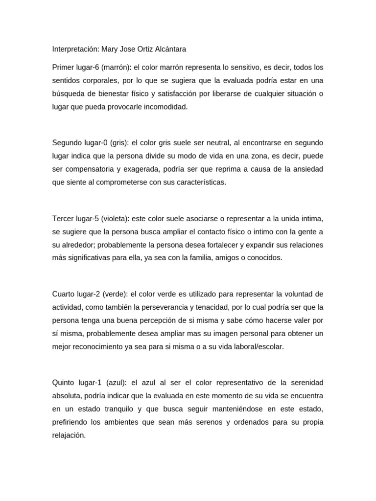 Interpretación (Majo) | PDF | Color | Ciencias del comportamiento