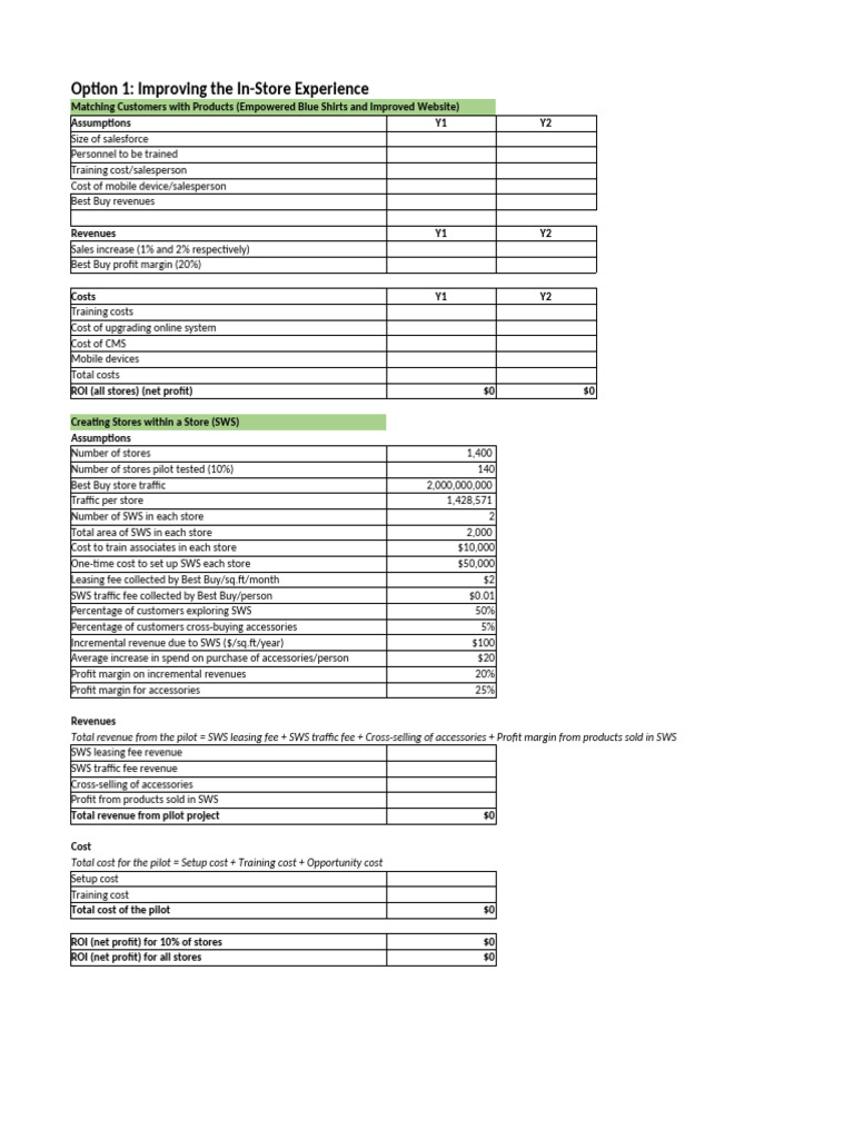 Best Buy Student Sheet | PDF | Net Present Value | Best Buy