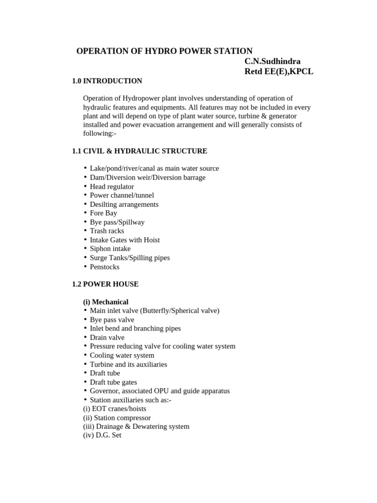 Hydropower Plant Operation Guide | PDF | Power Station | Electrical Grid
