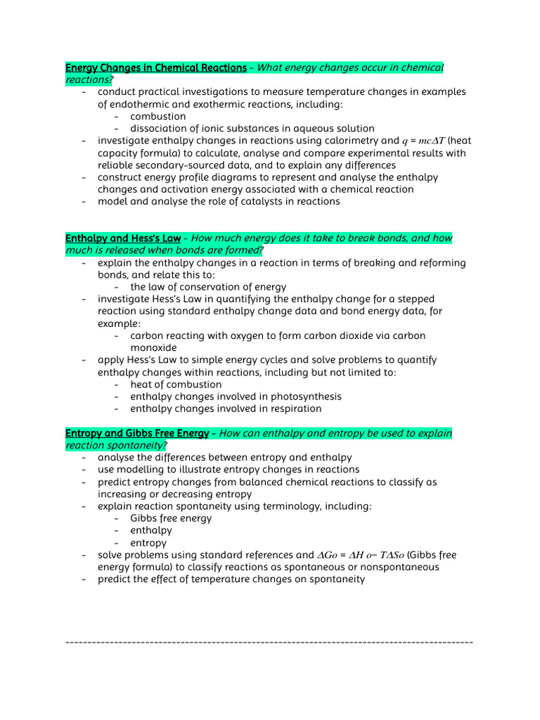 Chem Module 4 - Drivers of Reactions | PDF | Chemical Reactions | Gibbs ...