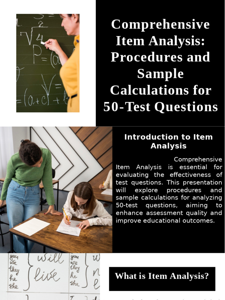 Comprehensive Item Analysis Procedures and Sample Calculations For 50 ...