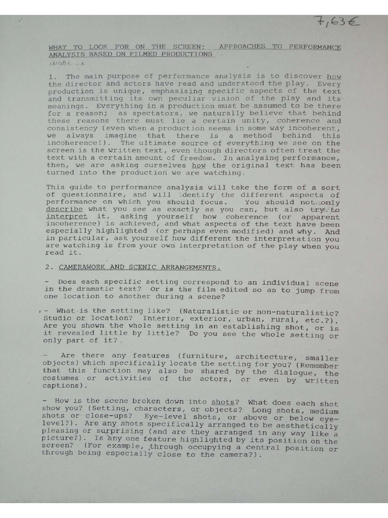 Handout Performance Analysis | PDF