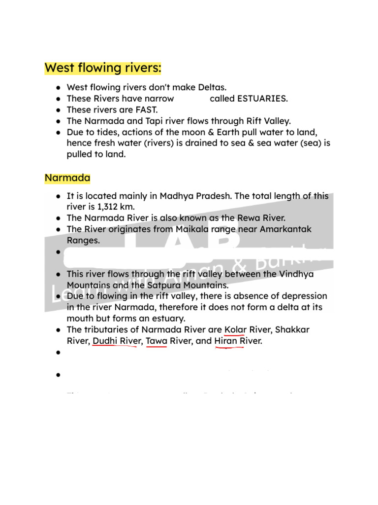 Class 7 - Indian River System 3 | PDF | River Delta | Aquatic Ecology