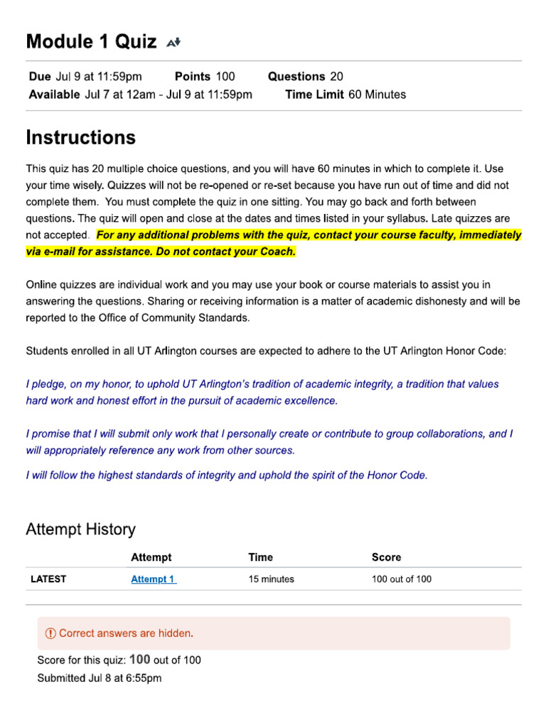 NURS-5366 Module 1 Quiz | PDF