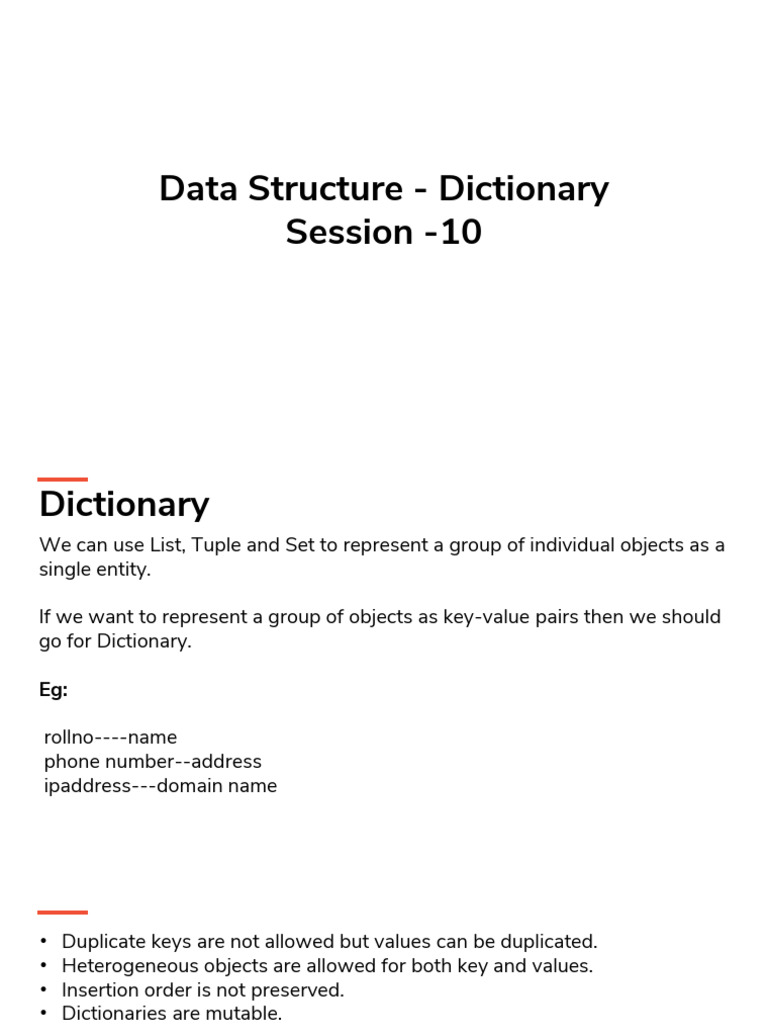 Data Structure - Dictionary - Session10 | PDF | Information Technology ...