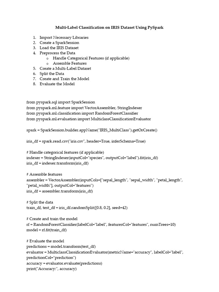 Multiclass Classification On IRIS | PDF