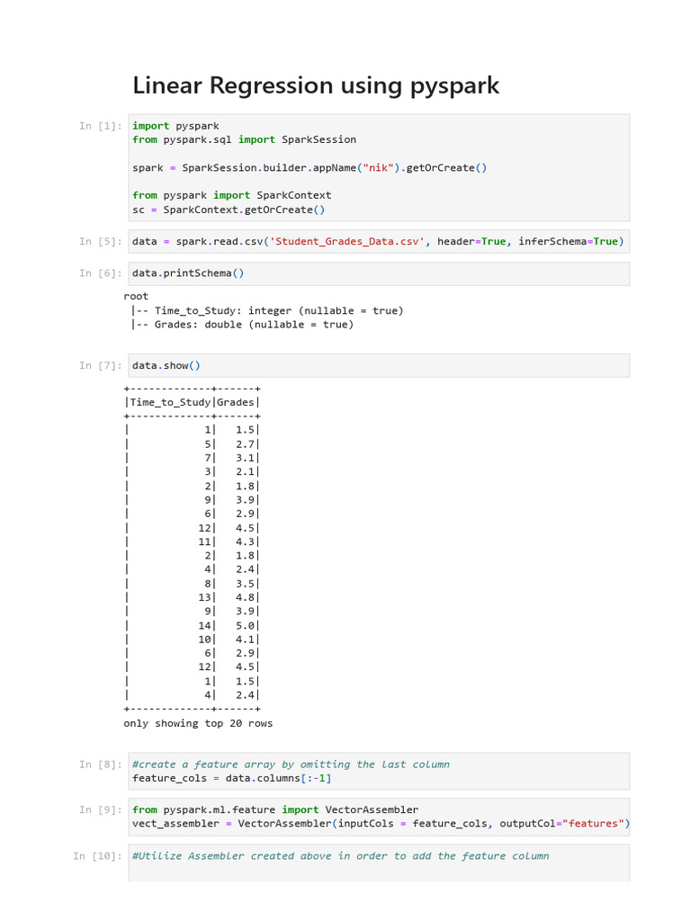 Regression Model Usign Pyspark | PDF | Root Mean Square Deviation | Mean Squared Error