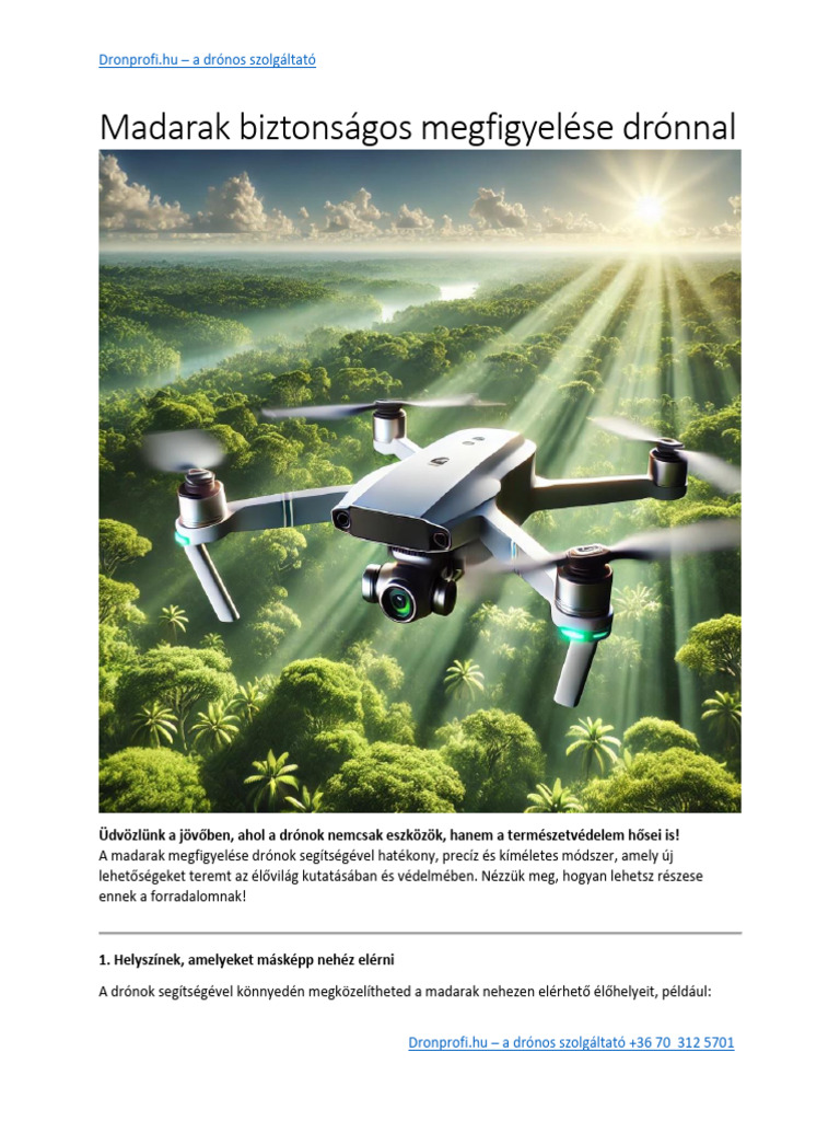 Madarak Biztonságos Megfigyelése Drónnal | PDF