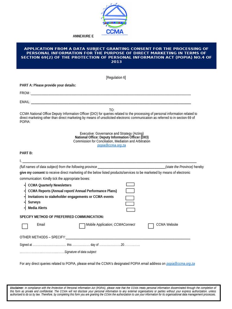 POPIA User and Stakeholder Consent Form - Revised 2024 | PDF