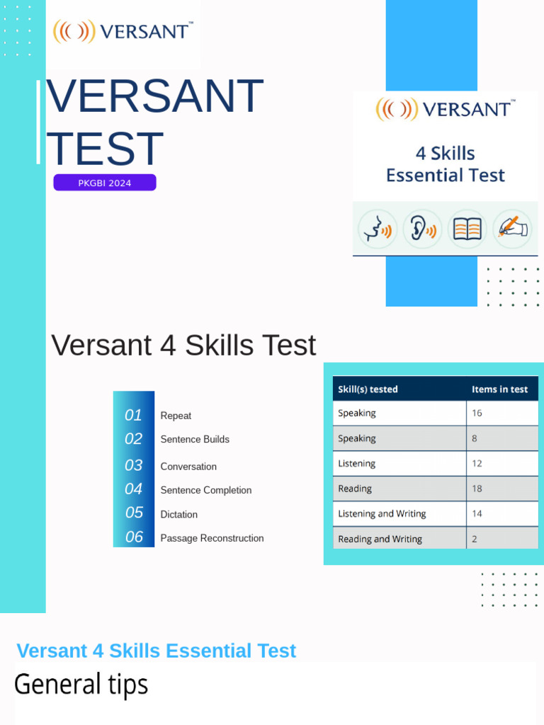 Versant Test | PDF | Subject (Grammar) | Verb