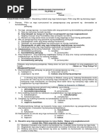 UNANG MARKAHANG PAGSUSULIT-GRADE 9 With Answer key-MA'AM NERY H. SALAZAR MT-II | PDF