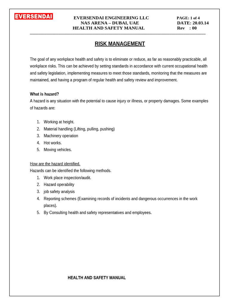 16.c RISK MANAGEMENT | PDF | Occupational Safety And Health | Risk