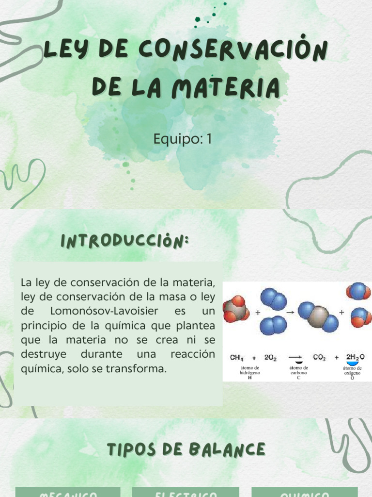 Conservación de Materia y Energía | PDF | Importar | Masa