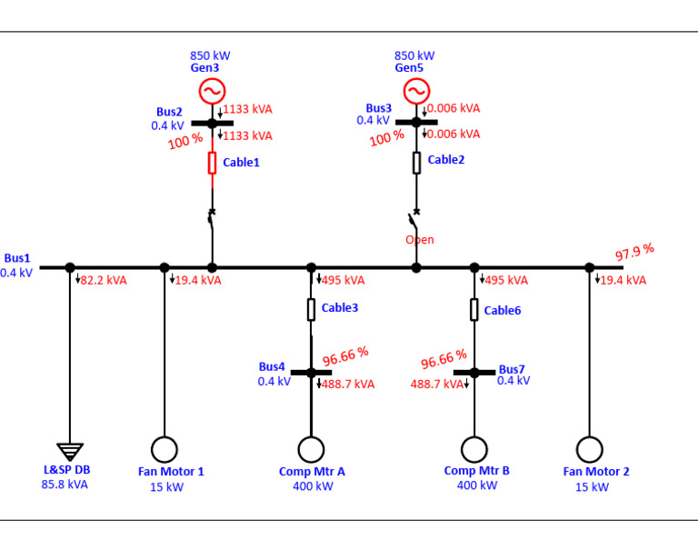 One-Line Diagram for Load Flow Analysis | PDF
