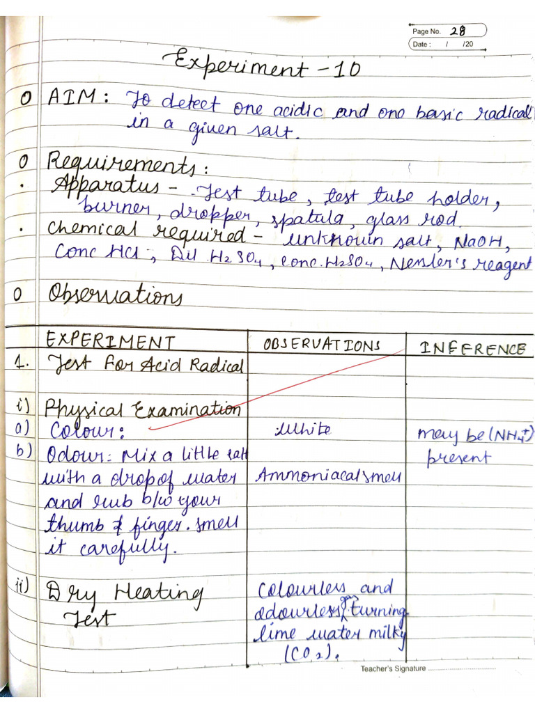 Sample (Salt Analysis) | PDF