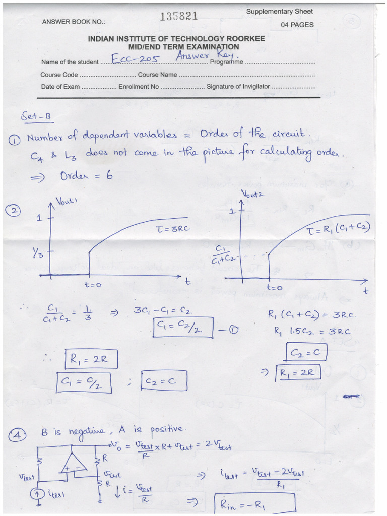 Network Theory MTE Answer - Key | PDF