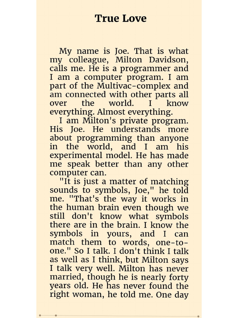 True Love - by Issac Asimov | PDF