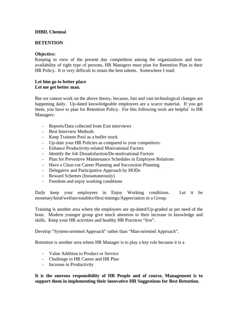 A. Retention | PDF | Business