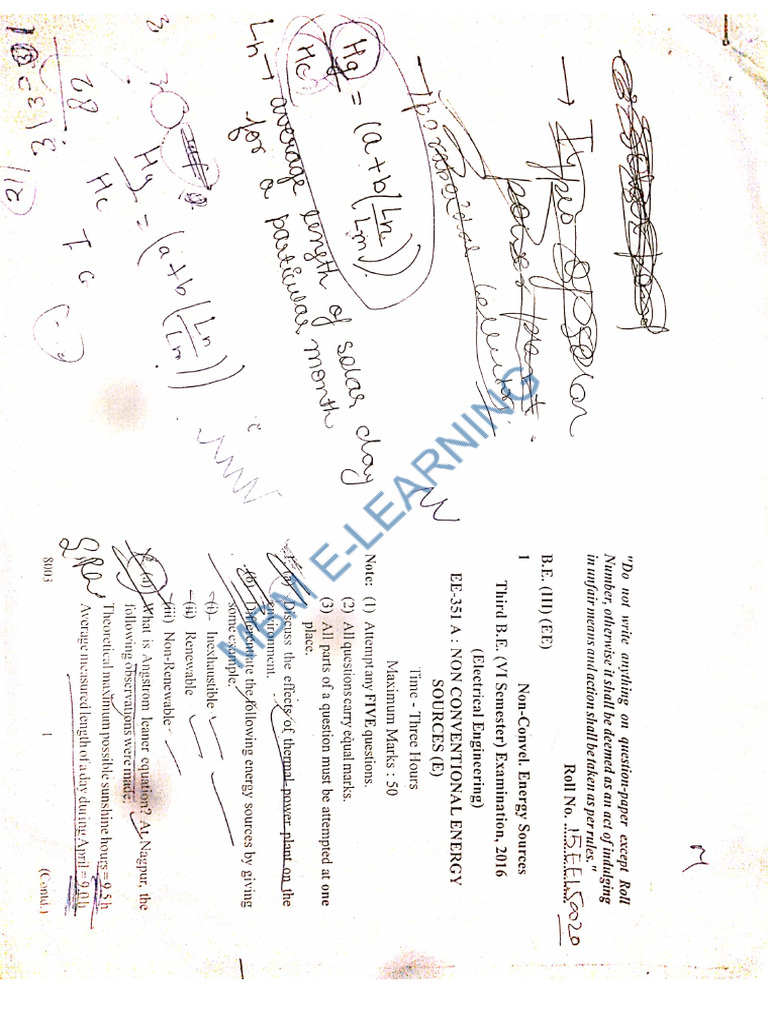 NCES Que - Papers 6th SEM-1 - Watermark | PDF