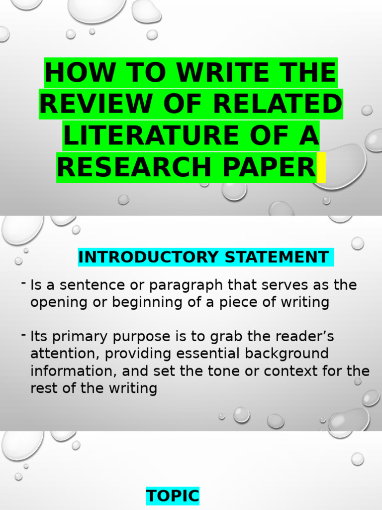 Writing an Introductory Statement for RRL | PDF | Deductive Reasoning ...