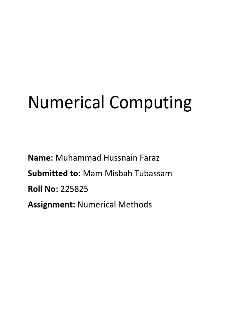Numerical Computing | PDF | Teaching Methods & Materials