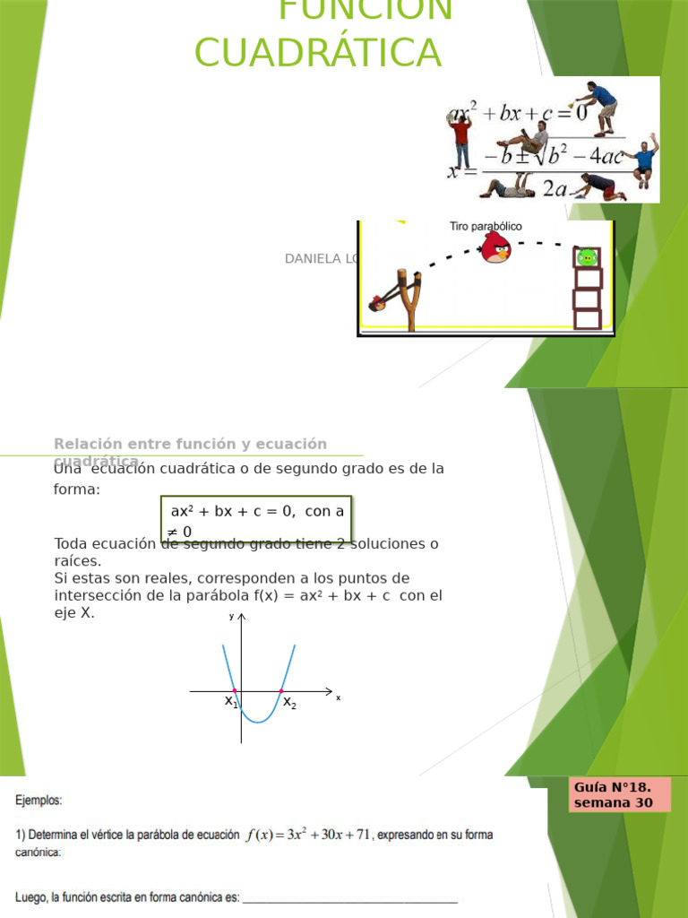 Funcion Cuadrática Forma Canónica - Traslación | PDF | Matemática ...