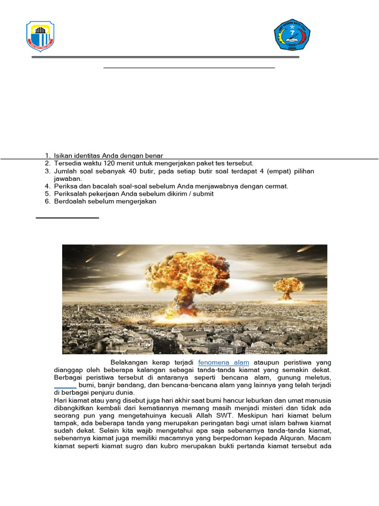 Soal Asesmen PAI 9 | PDF