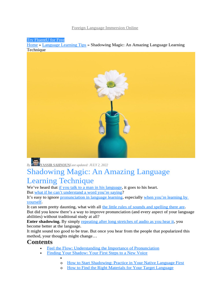 shadow | PDF | Fluency | Second Language