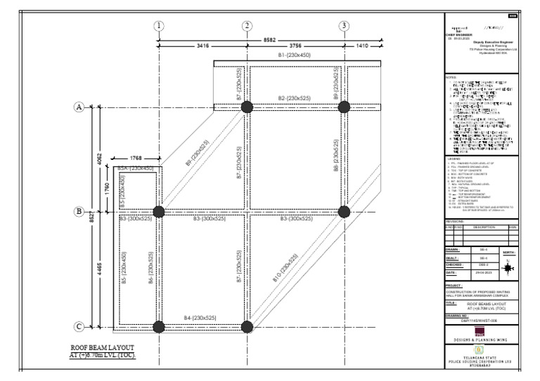 Roof Beam Layout for Waiting Hall | PDF