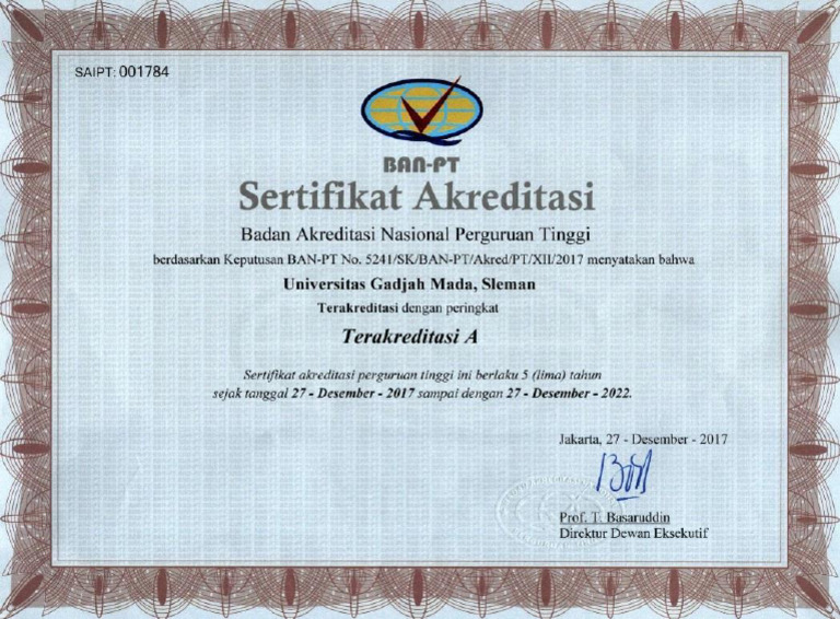Akreditasi Universitas Gadjah Mada | PDF