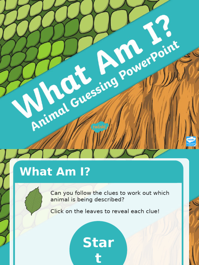 What Am I Guessing Game Cards Animal Themed | PDF