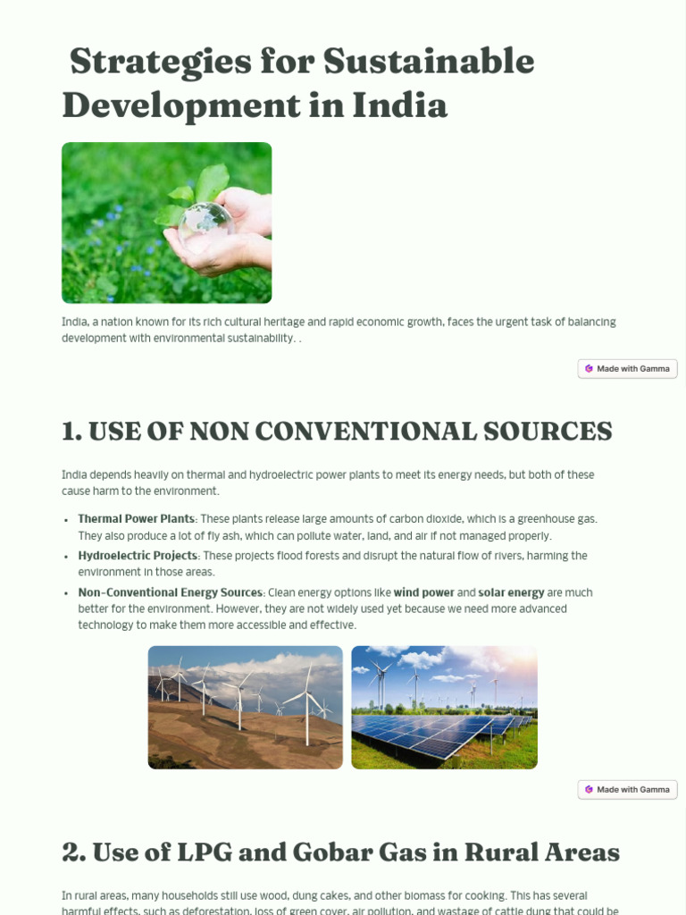 Strategies For Sustainable Development in India | PDF | Wind Power ...