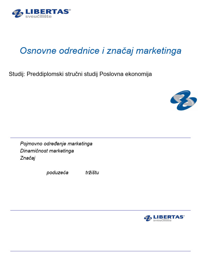 2 Osnovne Odrednice I Znaä Aj Marketinga - v1 | PDF
