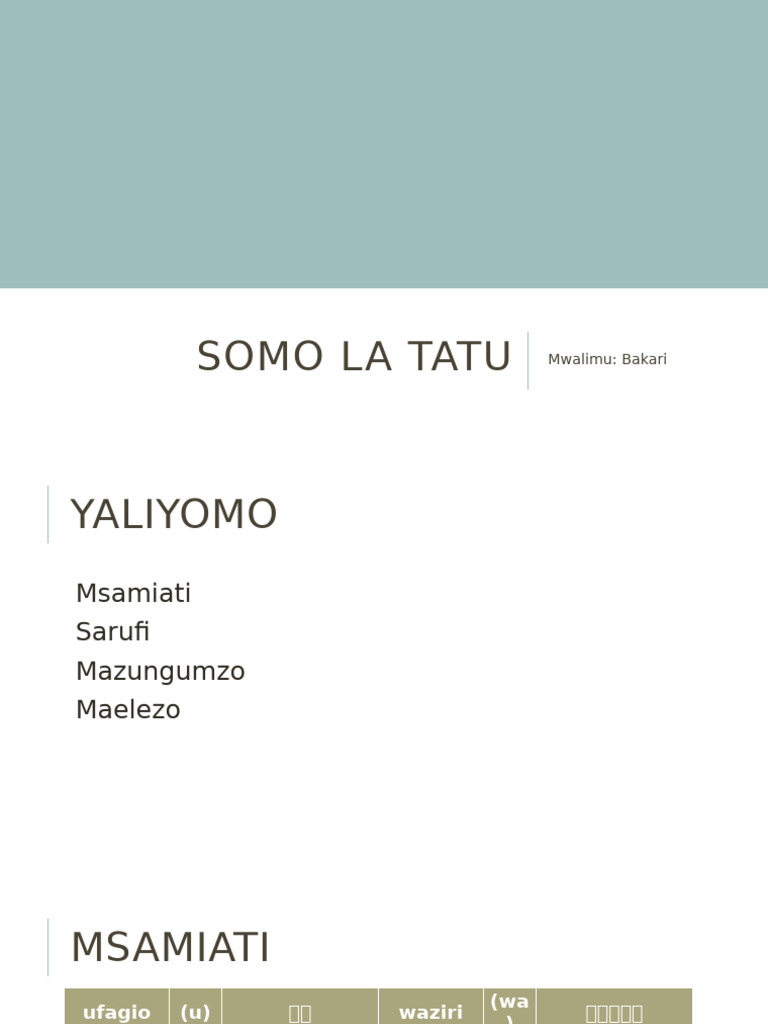 1-Somo La Tatu | PDF