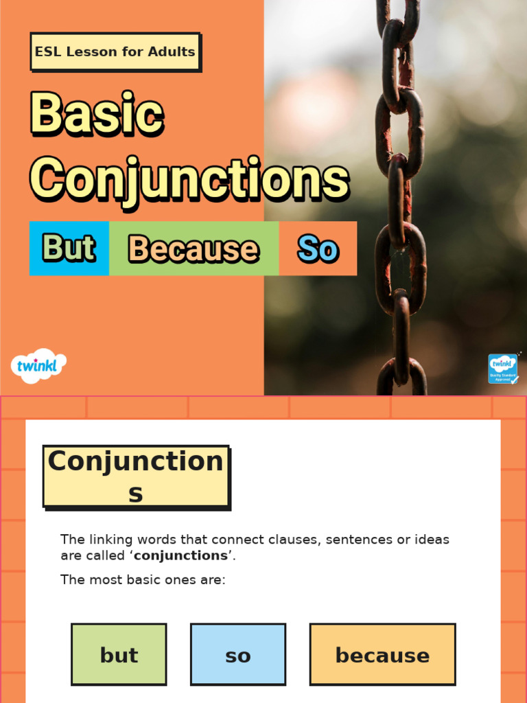 Esl Basic Conjunctions But-So-Because | PDF | Sentence (Linguistics) | Syntax