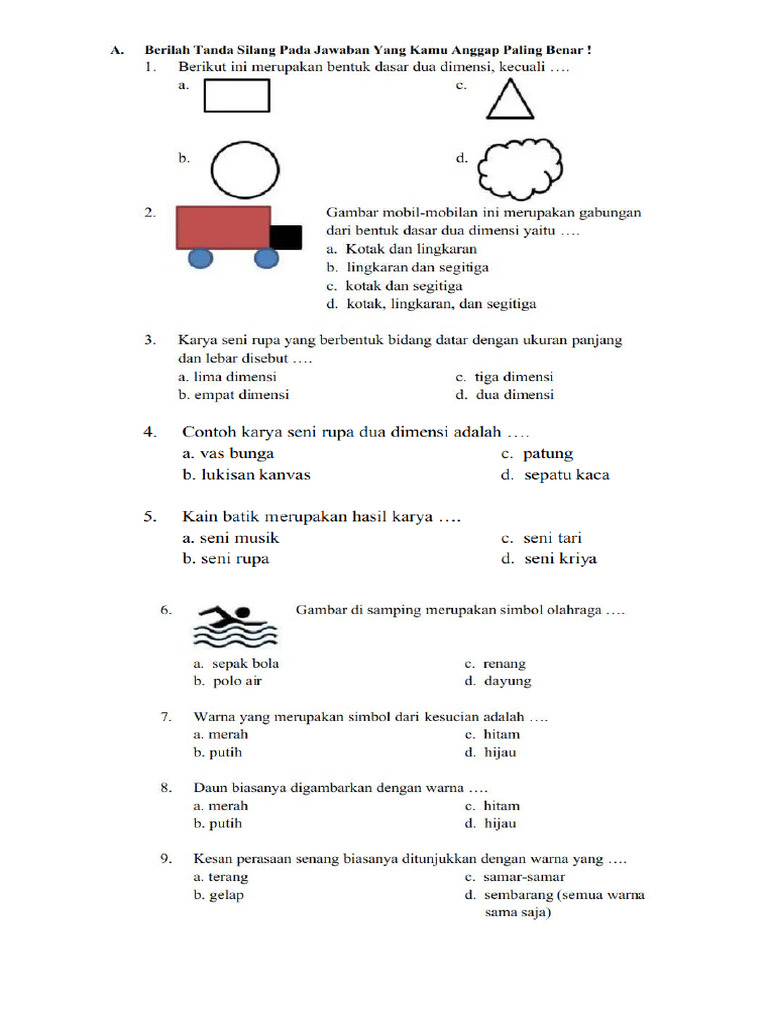 Soal SBDP Kelas 3 Sem 1 PDF | PDF